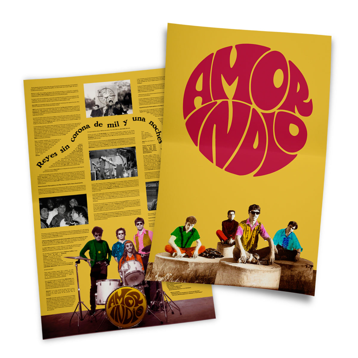 LP AMOR INDIO - S/T (YELLOW SPLATTER VINYL)INCLUYE POSTER + LINER NOTE ...